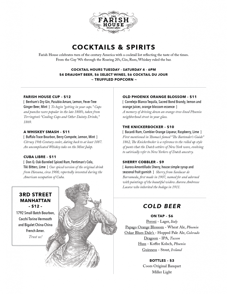 Downtown Phoenix Bistro Wine Bar | The Farish House | 816 N. 3rd St.